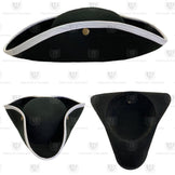 Colonial Tri-corner Hat (Black, W/Gold Braid Trim, W/ White Trim, or B ...